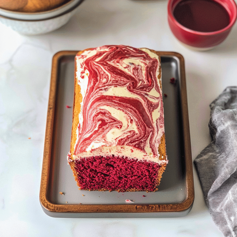 Amazing Starbucks Copycat Red Velvet Marble Loaf Recipe